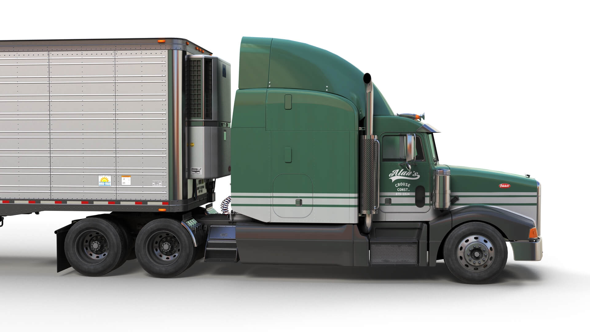 Peterbilt 377 Refrigerated Trailer - 3D Model by Veaceslav Condraciuc