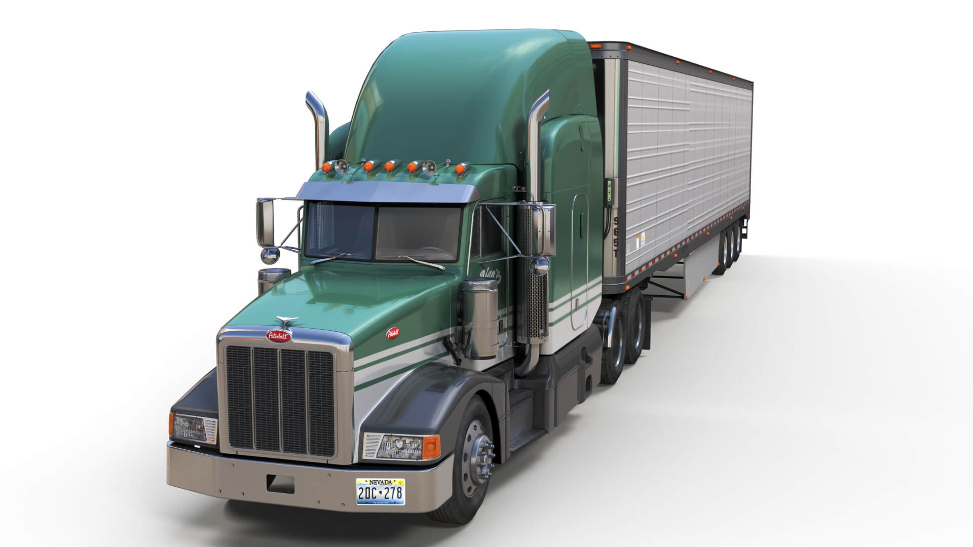 Peterbilt 377 Refrigerated Trailer - 3D Model by Veaceslav Condraciuc