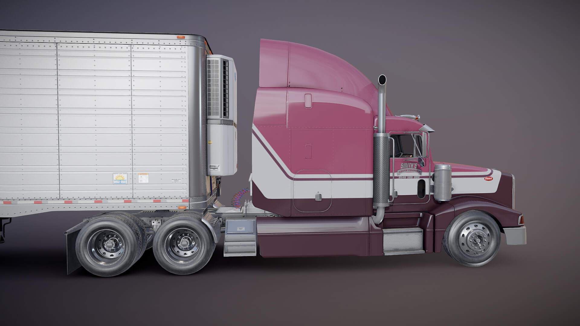 Peterbilt 377 Refrigerated Trailer - 3D Model by Veaceslav Condraciuc