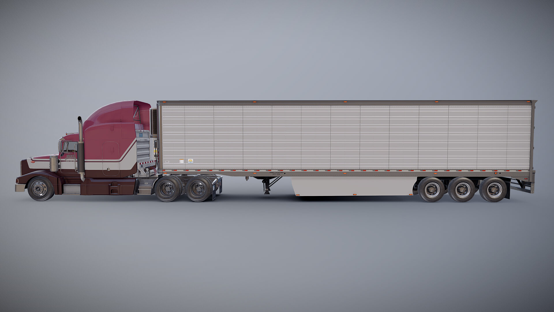 Peterbilt 377 Refrigerated Trailer - 3D Model by Veaceslav Condraciuc
