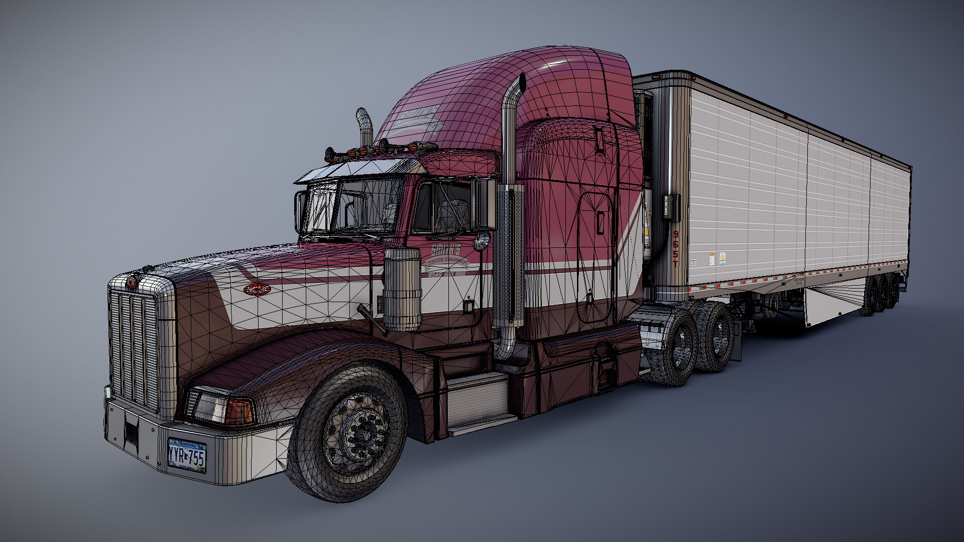 Peterbilt 377 Refrigerated Trailer - 3D Model by Veaceslav Condraciuc