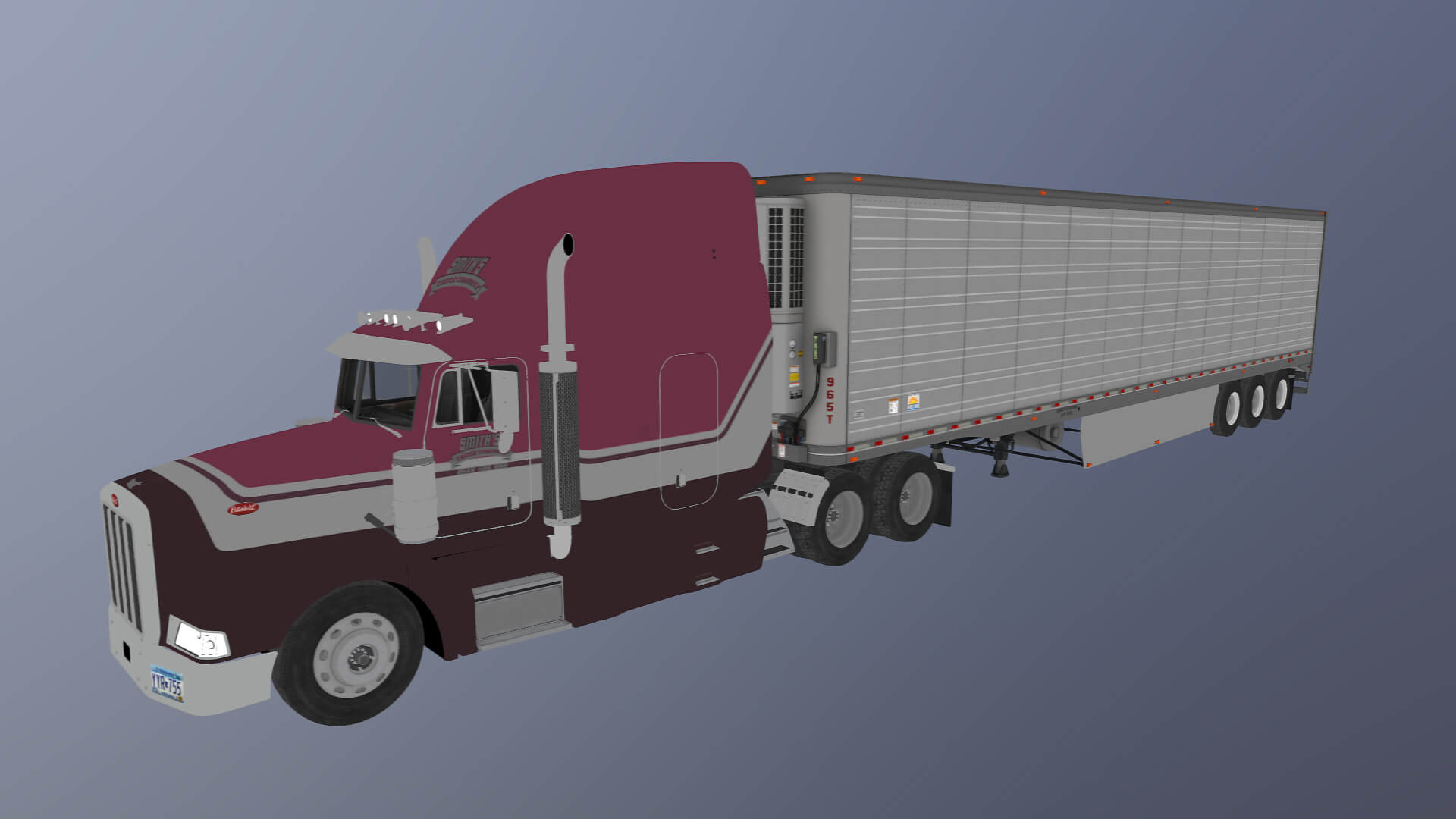 Peterbilt 377 Refrigerated Trailer - 3D Model by Veaceslav Condraciuc