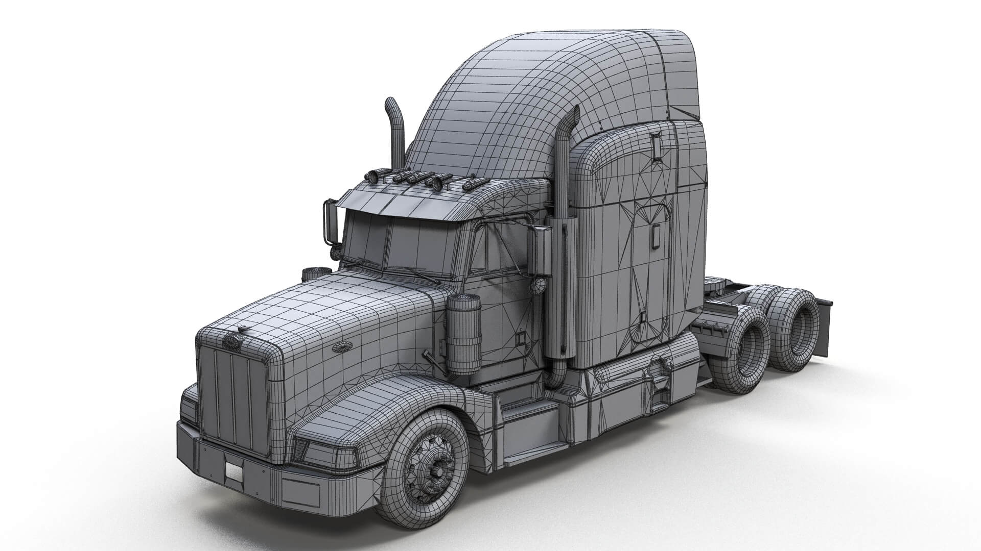 Peterbilt 377 Semitruck - 3D Model by Veaceslav Condraciuc