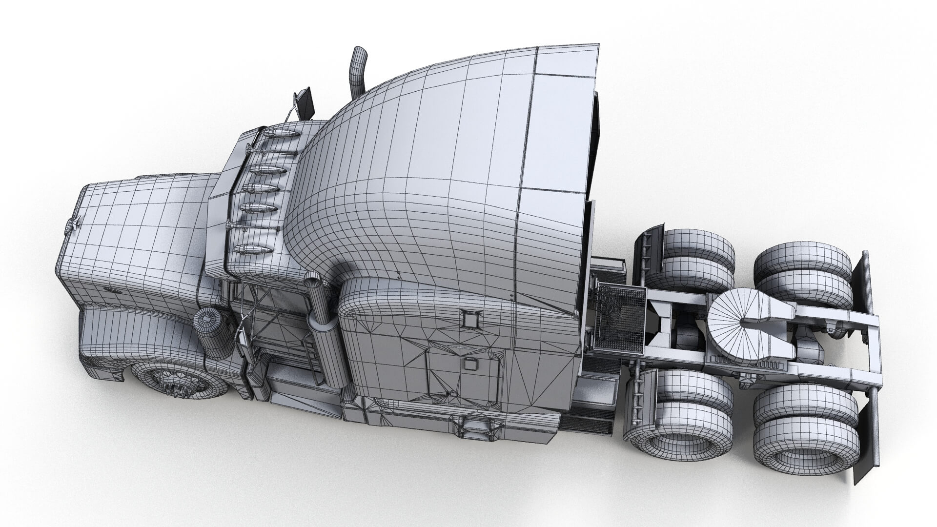 Peterbilt 377 Semitruck - 3D Model by Veaceslav Condraciuc