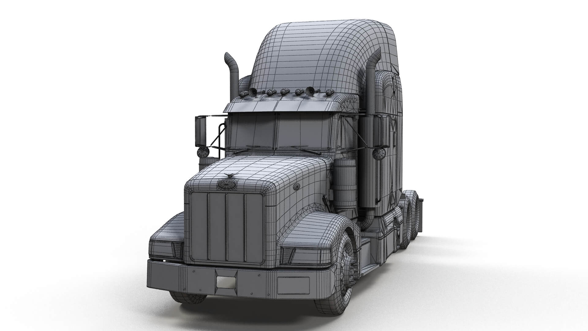 Peterbilt 377 Semitruck - 3D Model by Veaceslav Condraciuc
