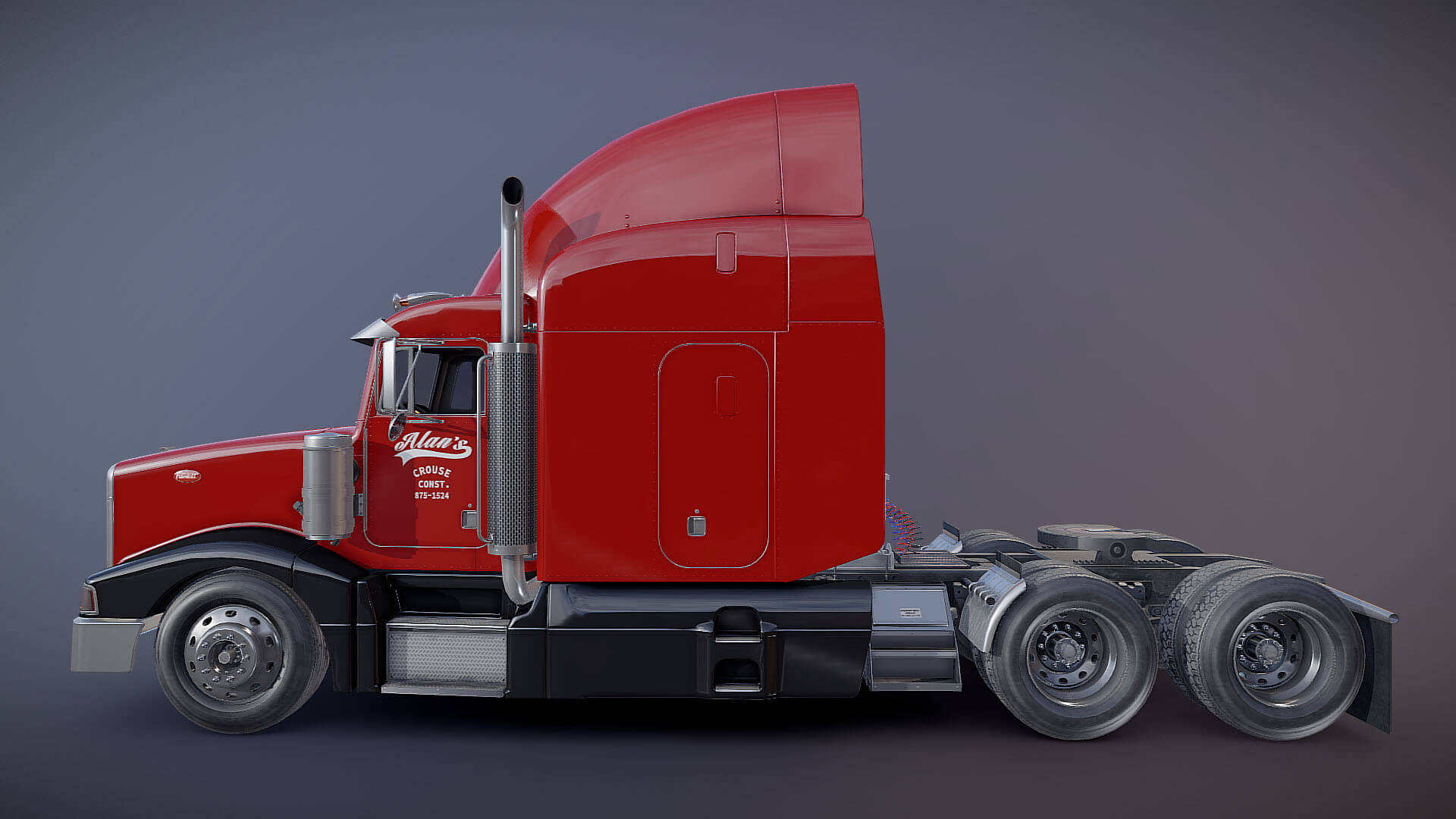 Peterbilt 377 Semitruck - 3D Model by Veaceslav Condraciuc