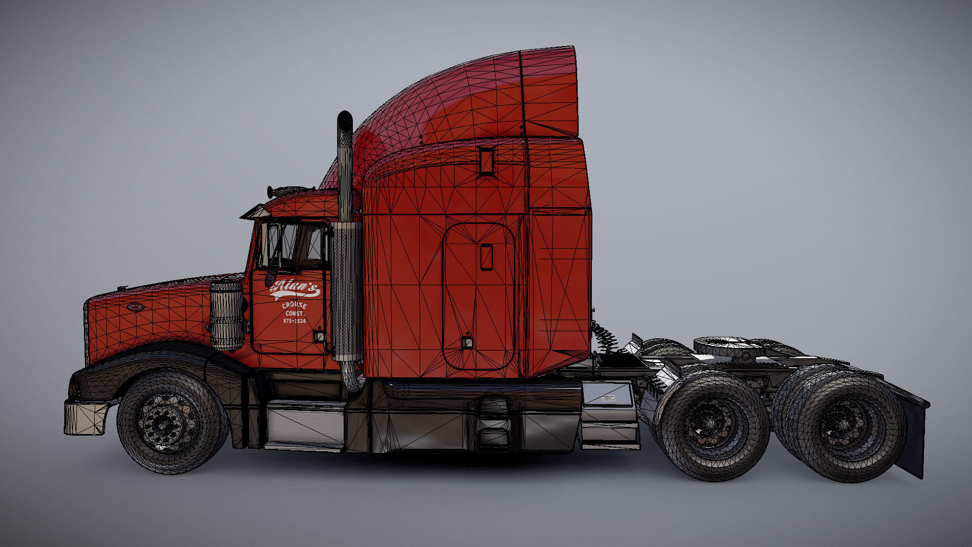 Peterbilt 377 Semitruck - 3D Model by Veaceslav Condraciuc