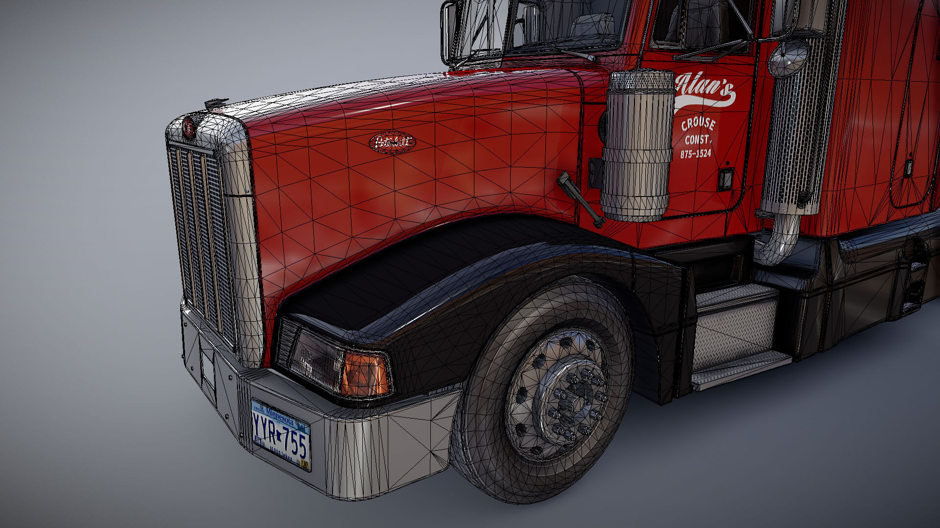 Peterbilt 377 Semitruck - 3D Model by Veaceslav Condraciuc