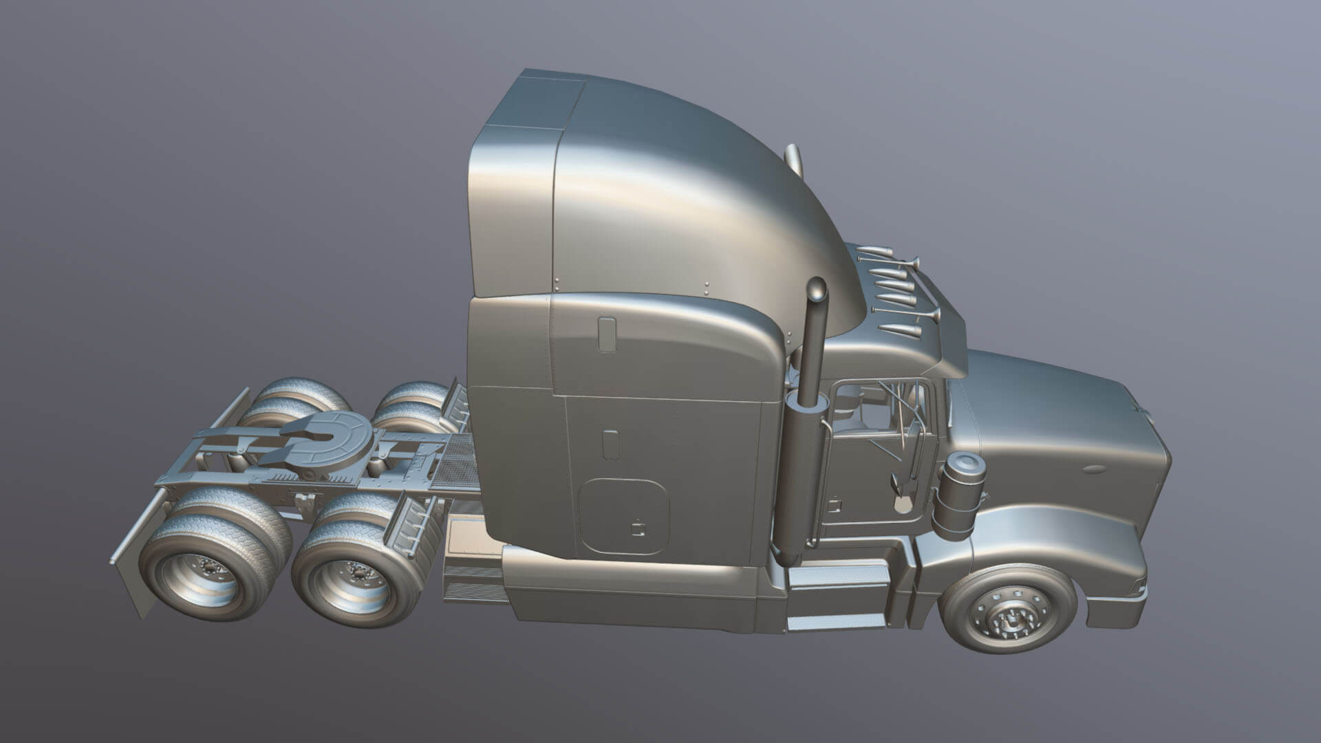 Peterbilt 377 Semitruck - 3D Model by Veaceslav Condraciuc