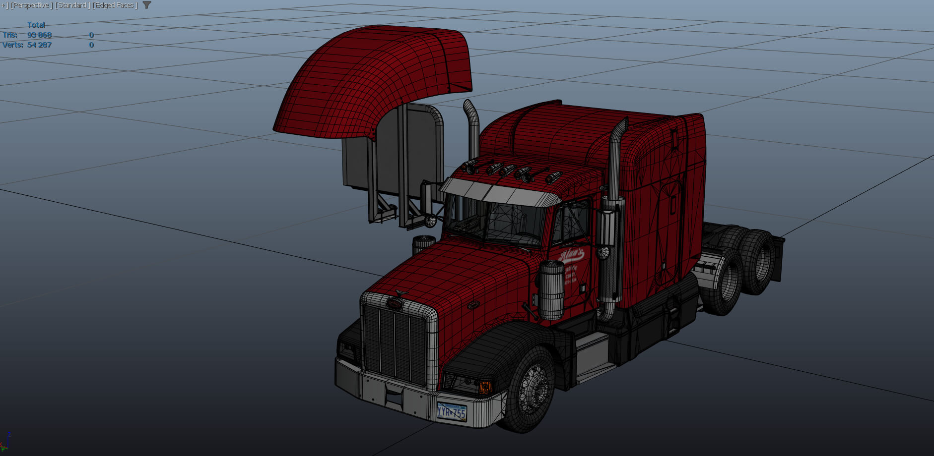 Peterbilt 377 Semitruck - 3D Model by Veaceslav Condraciuc