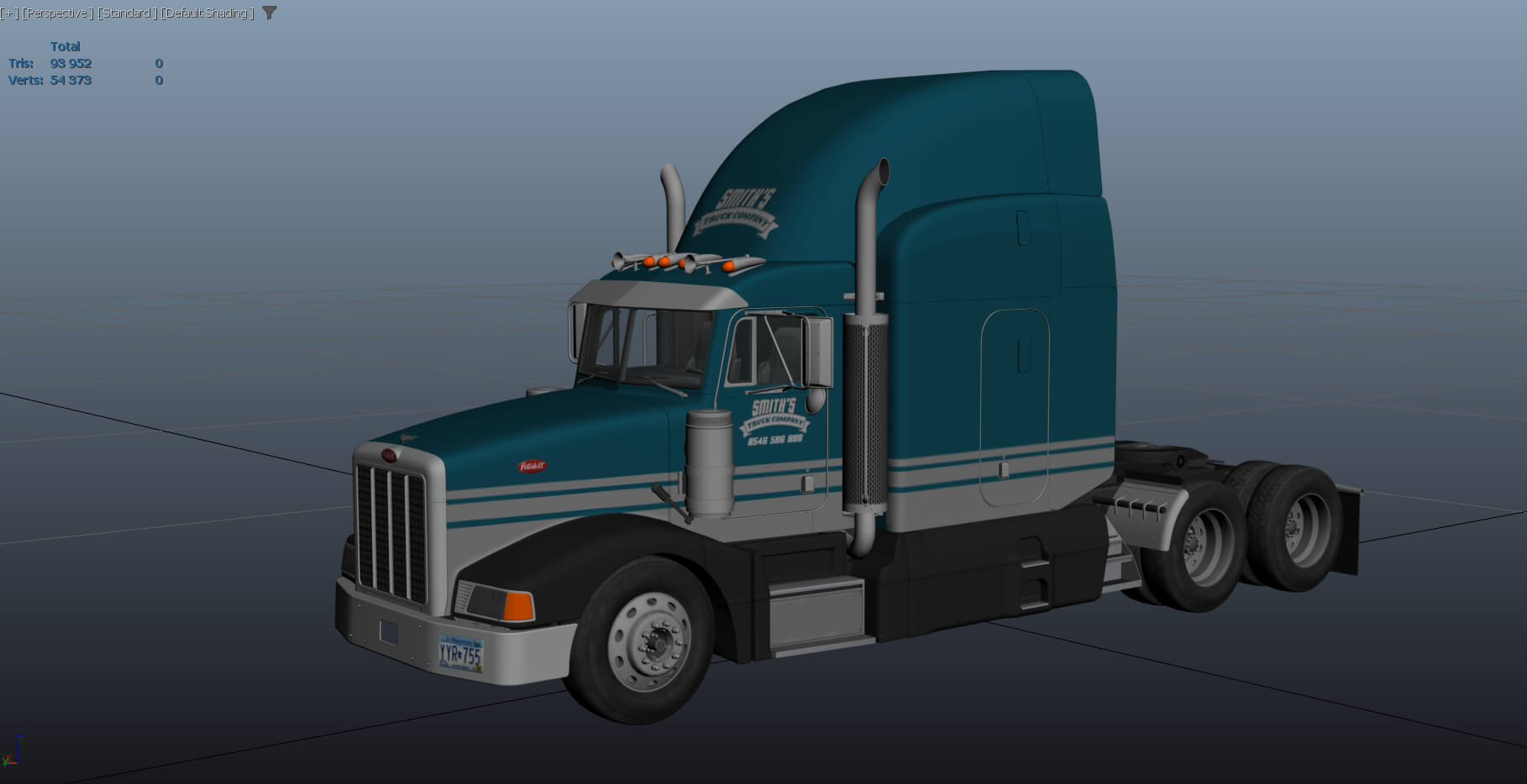 Peterbilt 377 Semitruck - 3D Model by Veaceslav Condraciuc