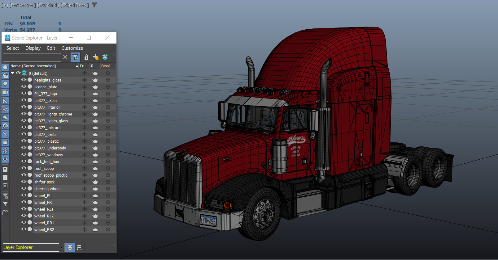 Peterbilt 377 Semitruck - 3D Model by Veaceslav Condraciuc