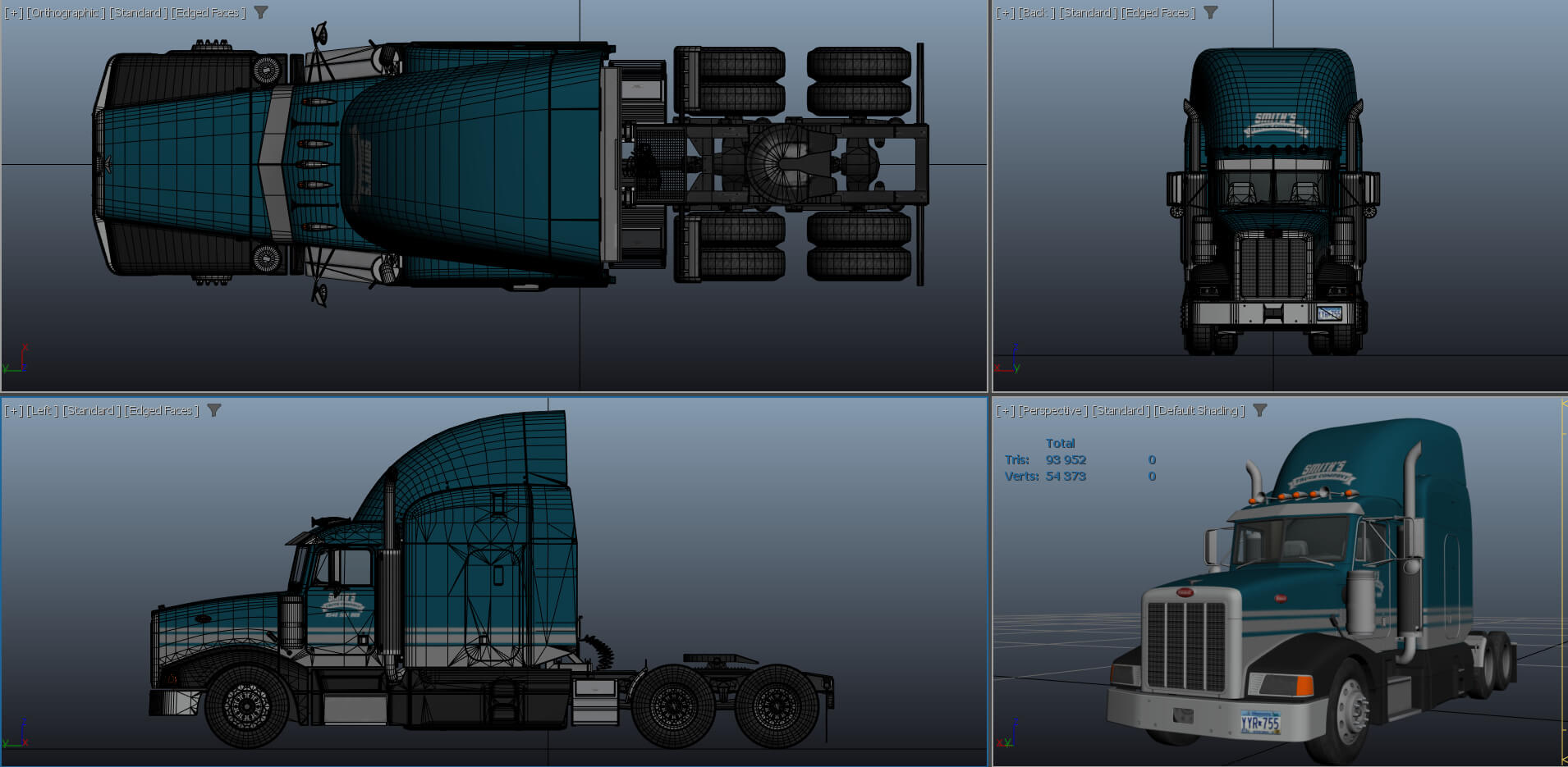 Peterbilt 377 Semitruck - 3D Model by Veaceslav Condraciuc