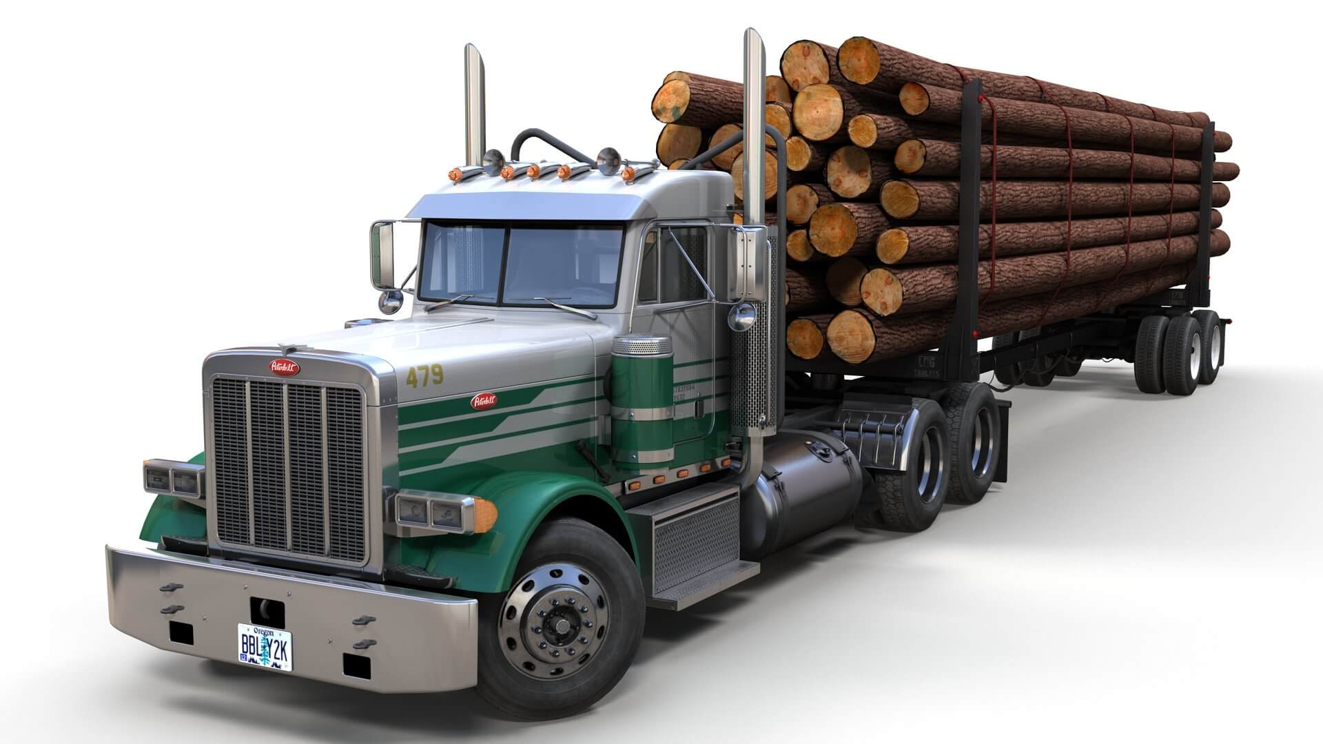 Peterbilt 379 Log Truck - 3D Model by Veaceslav Condraciuc