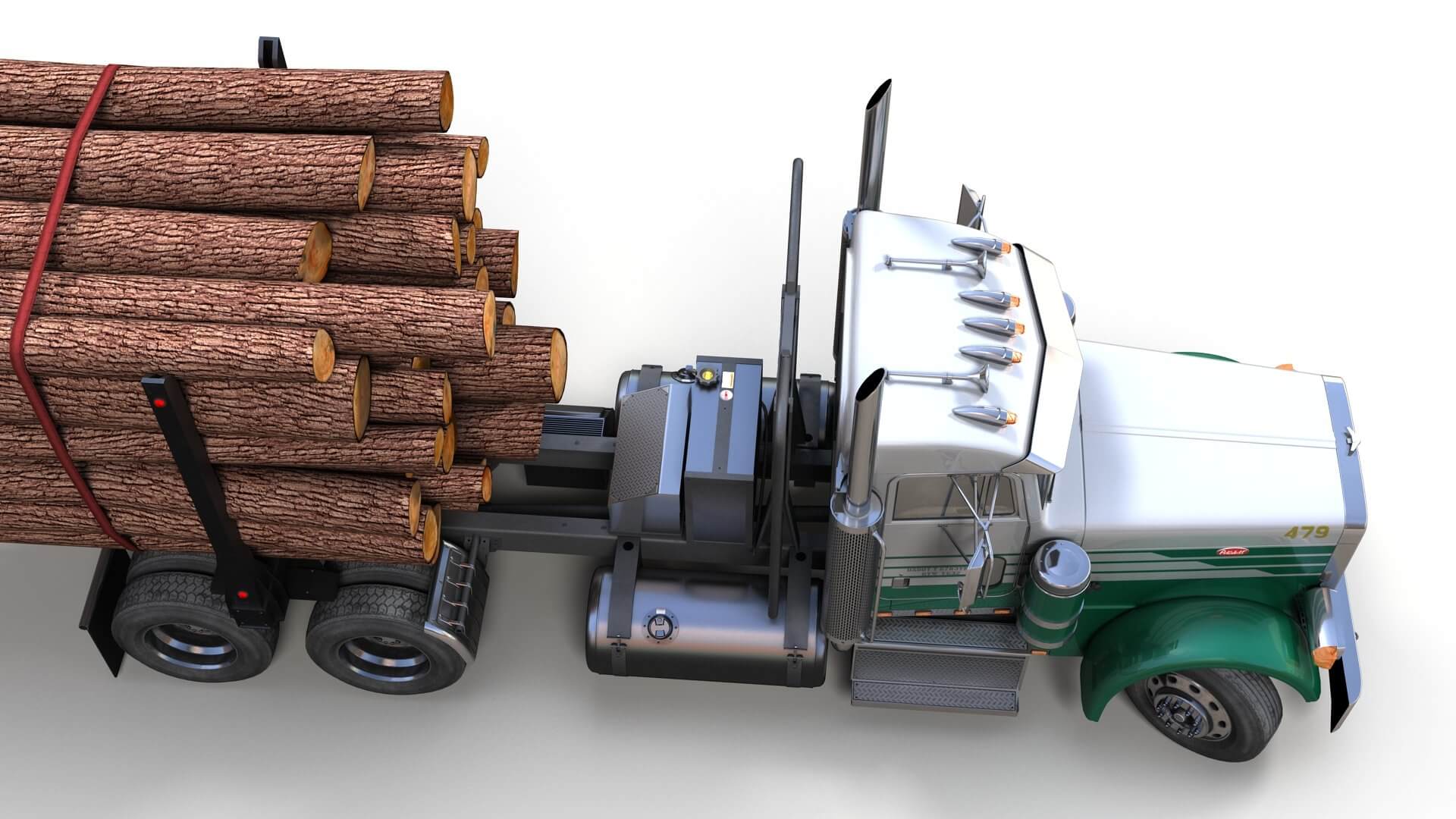 Peterbilt 379 Log Truck - 3D Model by Veaceslav Condraciuc