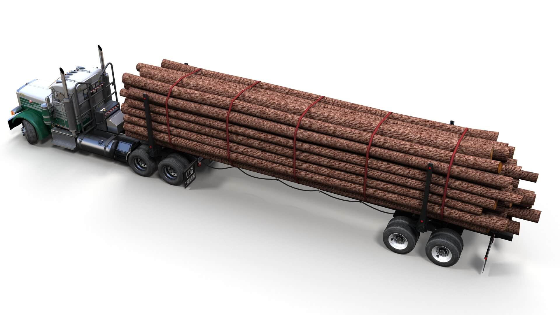 Peterbilt 379 Log Truck - 3D Model by Veaceslav Condraciuc