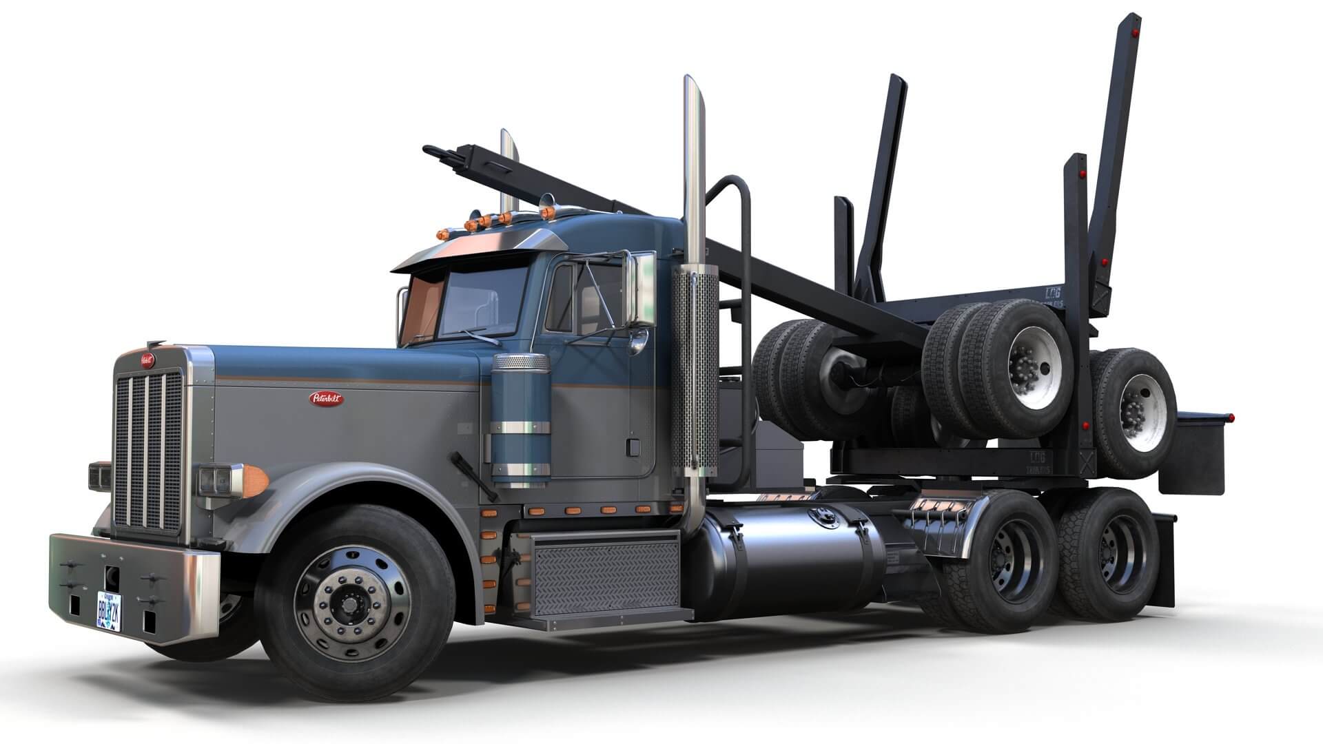 Peterbilt 379 Log Truck - 3D Model by Veaceslav Condraciuc