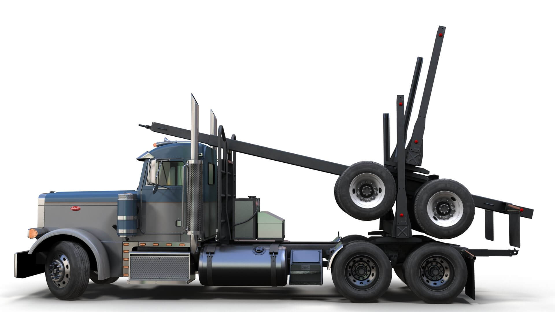 Peterbilt 379 Log Truck - 3D Model by Veaceslav Condraciuc