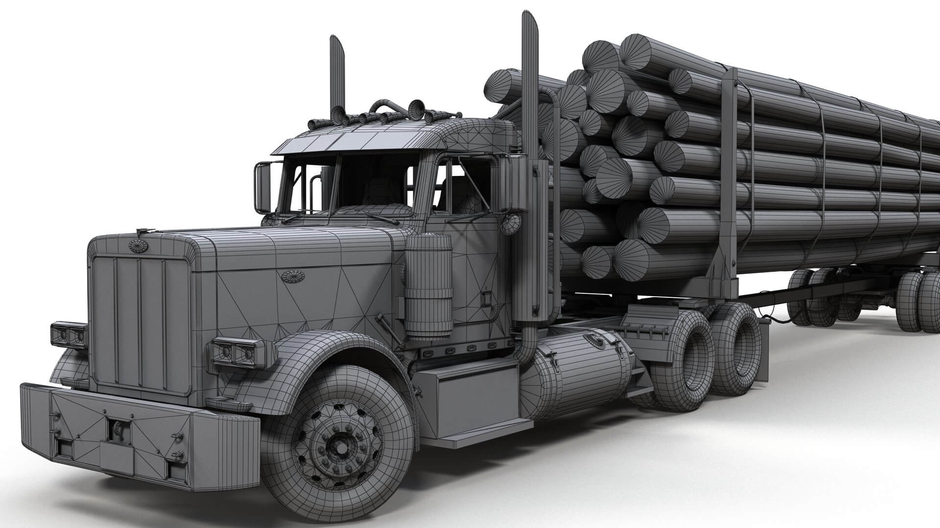 Peterbilt 379 Log Truck - 3D Model by Veaceslav Condraciuc