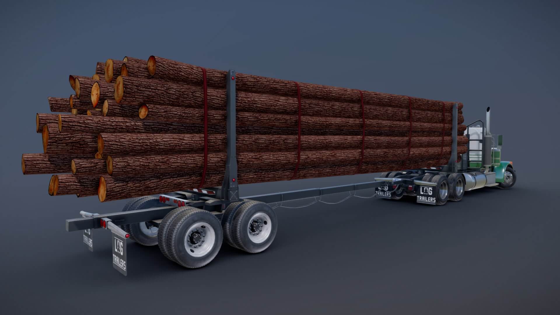 Peterbilt 379 Log Truck - 3D Model by Veaceslav Condraciuc