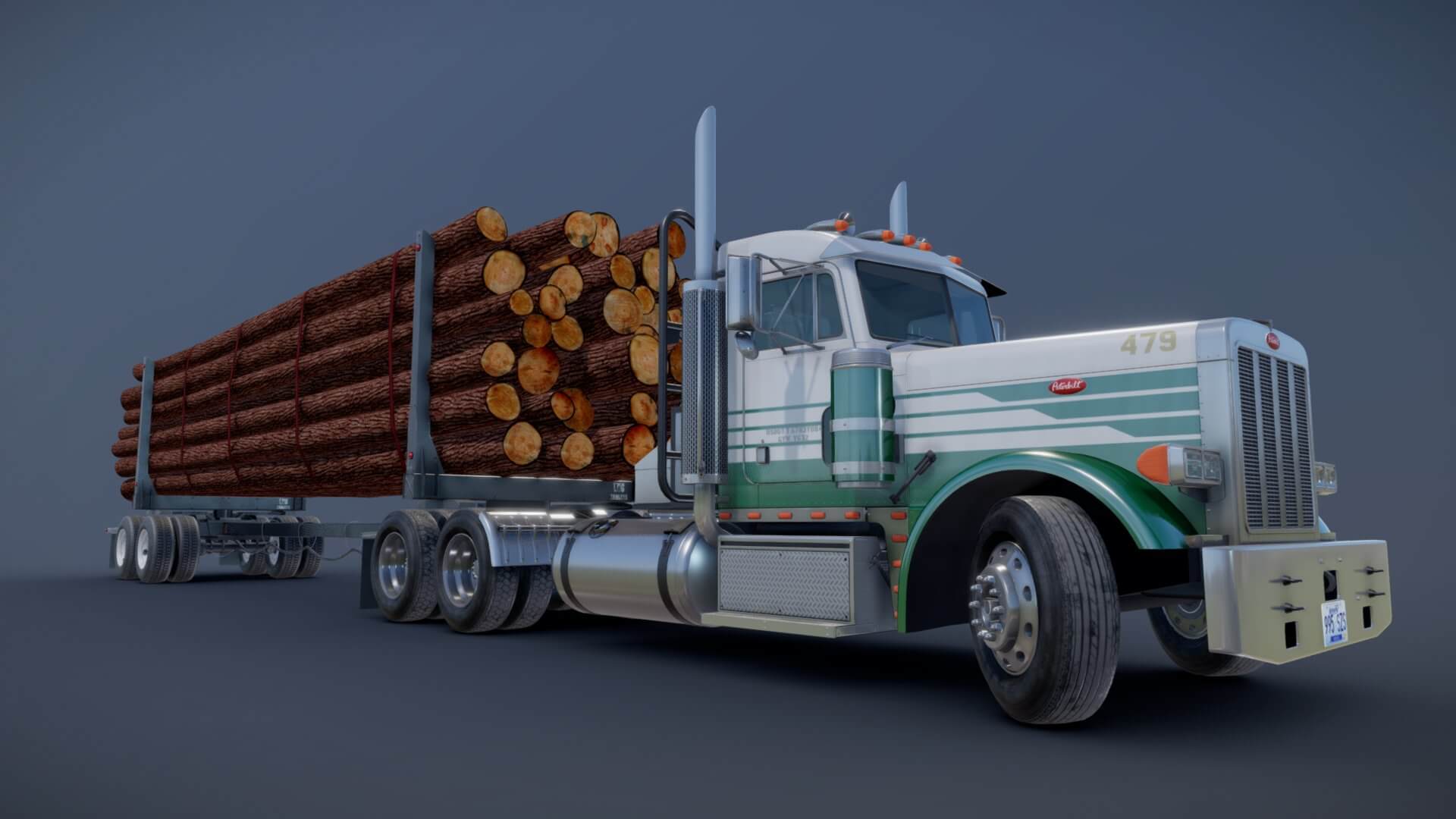 Peterbilt 379 Log Truck - 3D Model by Veaceslav Condraciuc