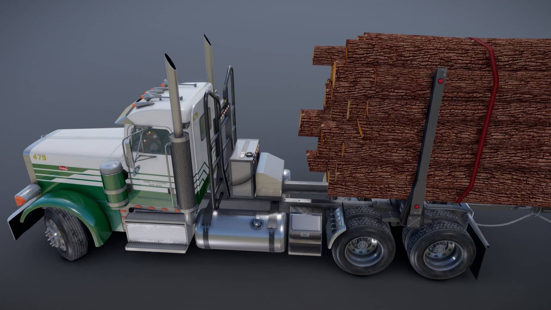 Peterbilt 379 Log Truck - 3D Model by Veaceslav Condraciuc