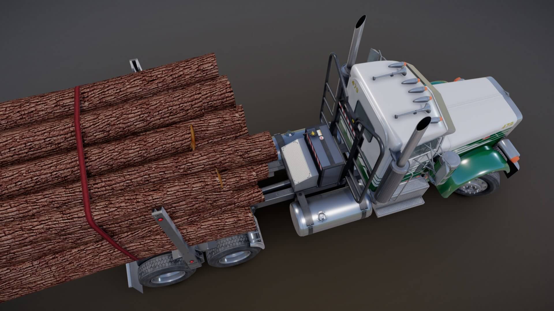 Peterbilt 379 Log Truck - 3D Model by Veaceslav Condraciuc