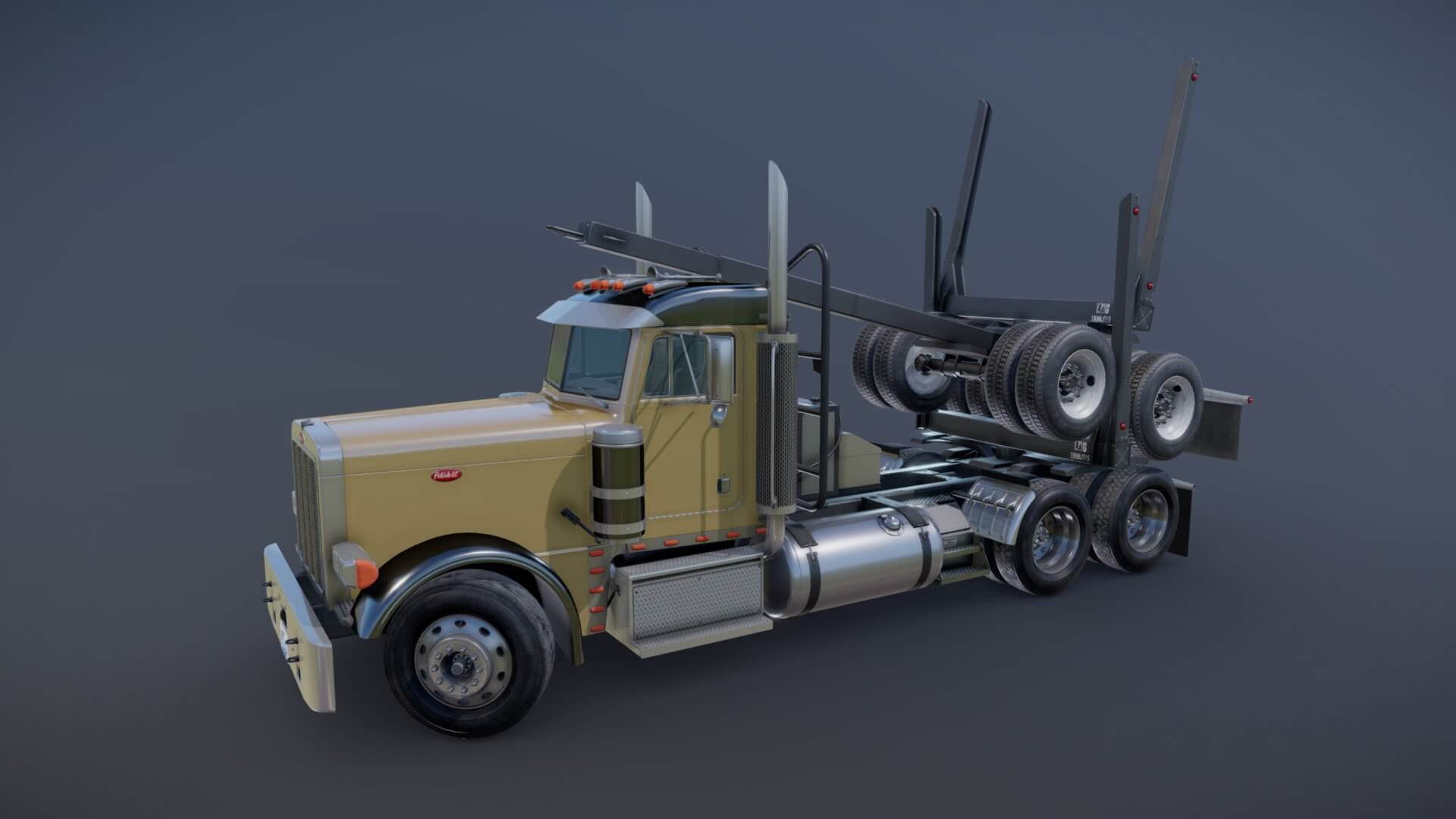 Peterbilt 379 Log Truck - 3D Model by Veaceslav Condraciuc