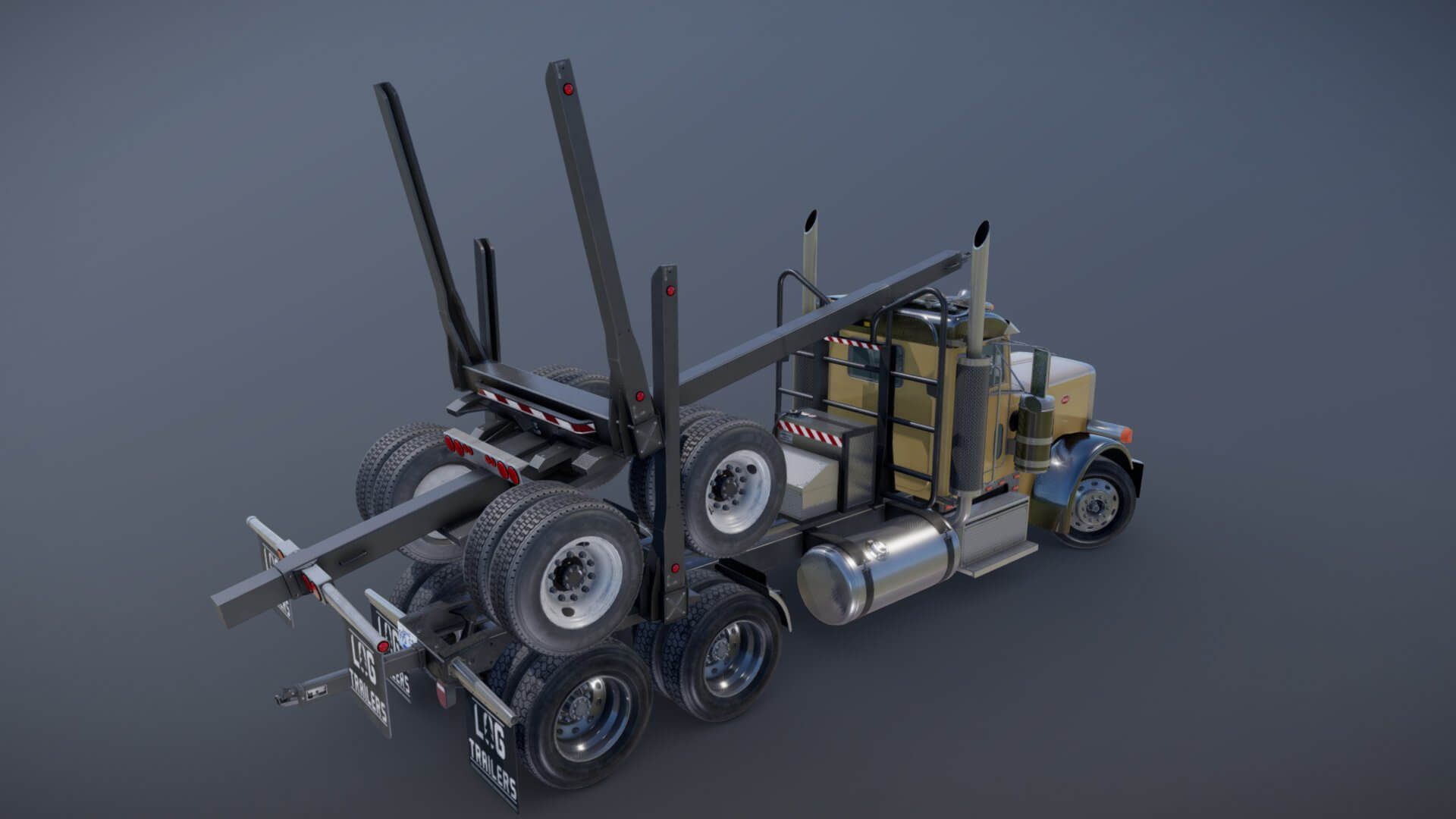 Peterbilt 379 Log Truck - 3D Model by Veaceslav Condraciuc