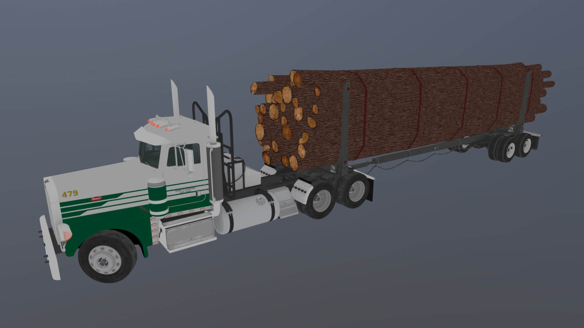 Peterbilt 379 Log Truck - 3D Model by Veaceslav Condraciuc