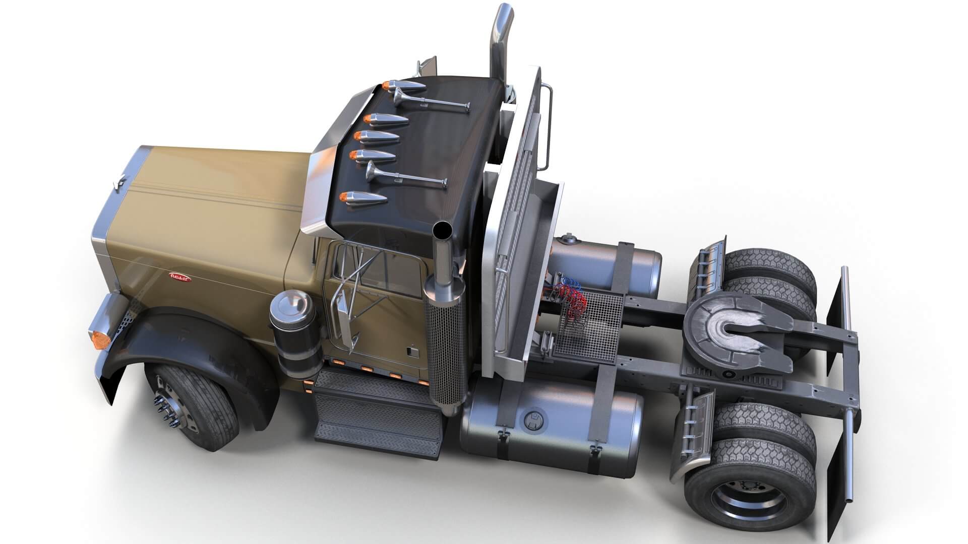 Peterbilt 379 Single Axle Semi Truck - 3D Model by Veaceslav Condraciuc