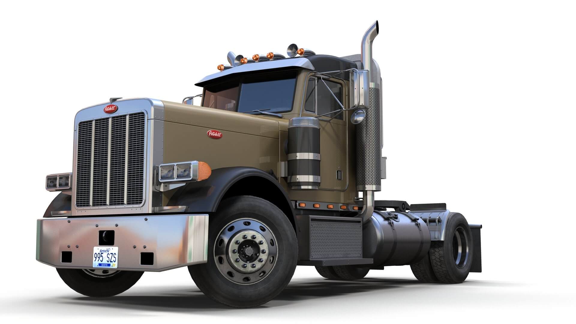 Peterbilt 379 Single Axle Semi Truck - 3D Model by Veaceslav Condraciuc