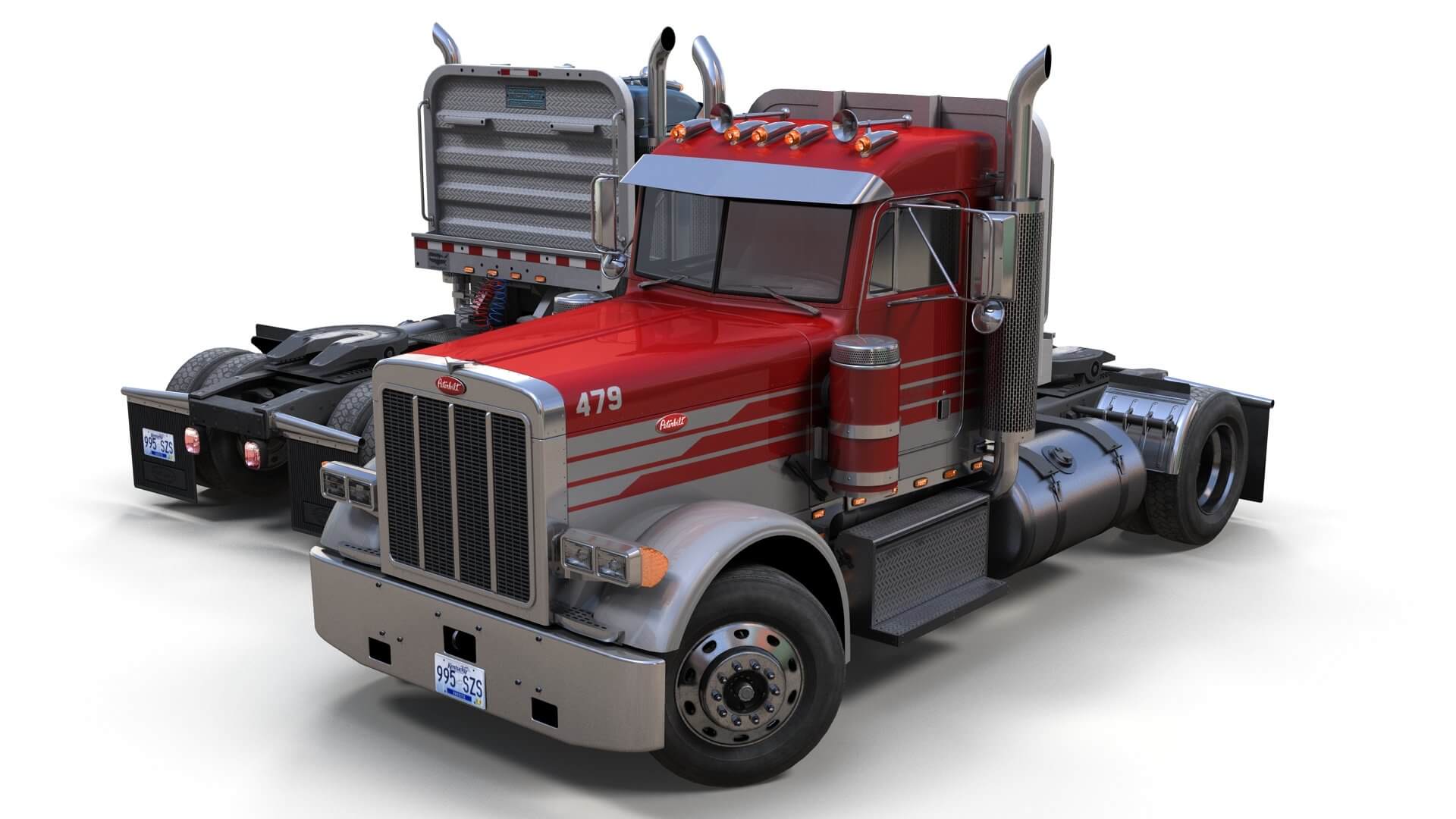 Peterbilt 379 Single Axle Semi Truck - 3D Model by Veaceslav Condraciuc