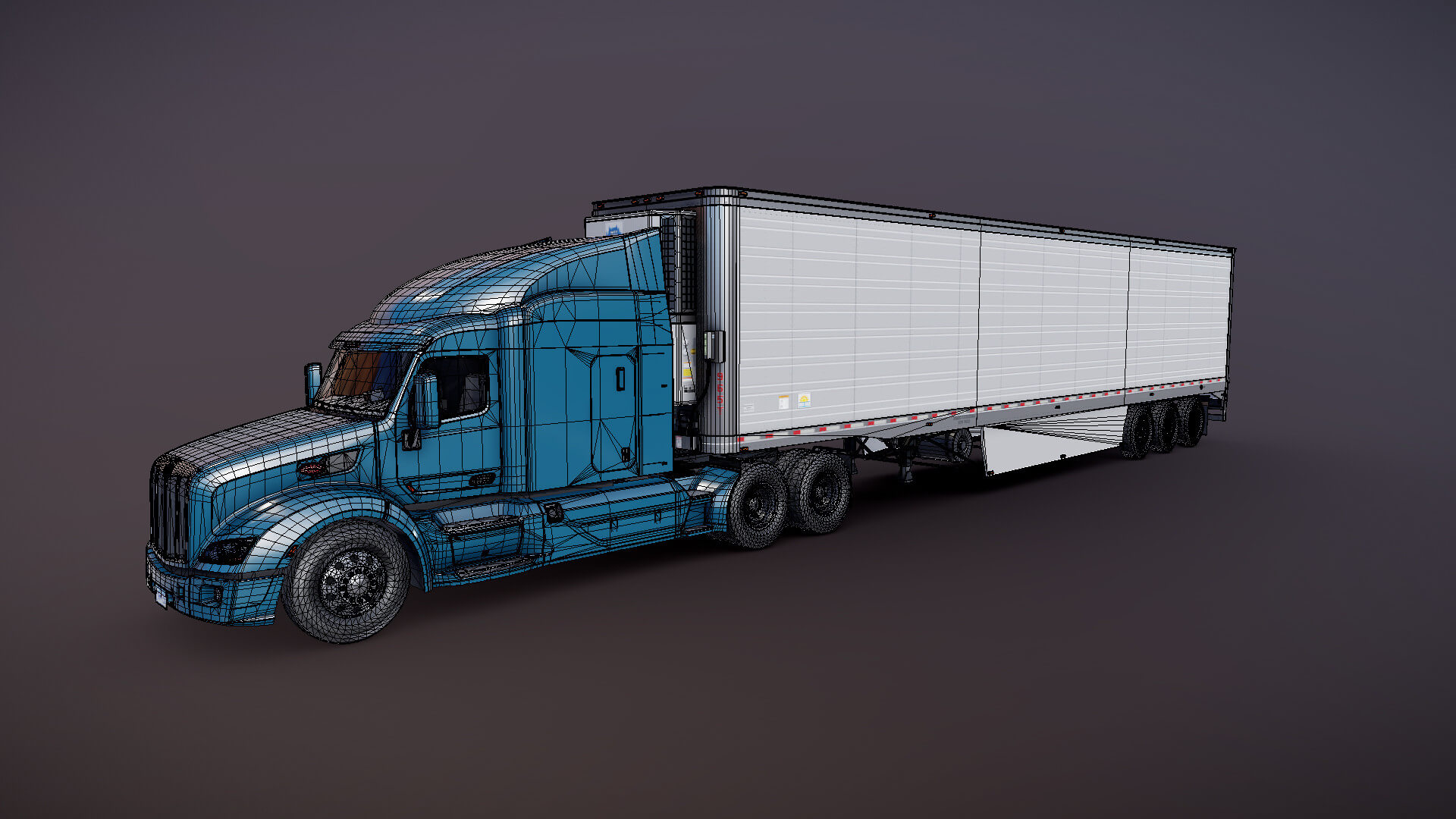 Peterbilt Refrigerated Trailer - 3D Model by Veaceslav Condraciuc