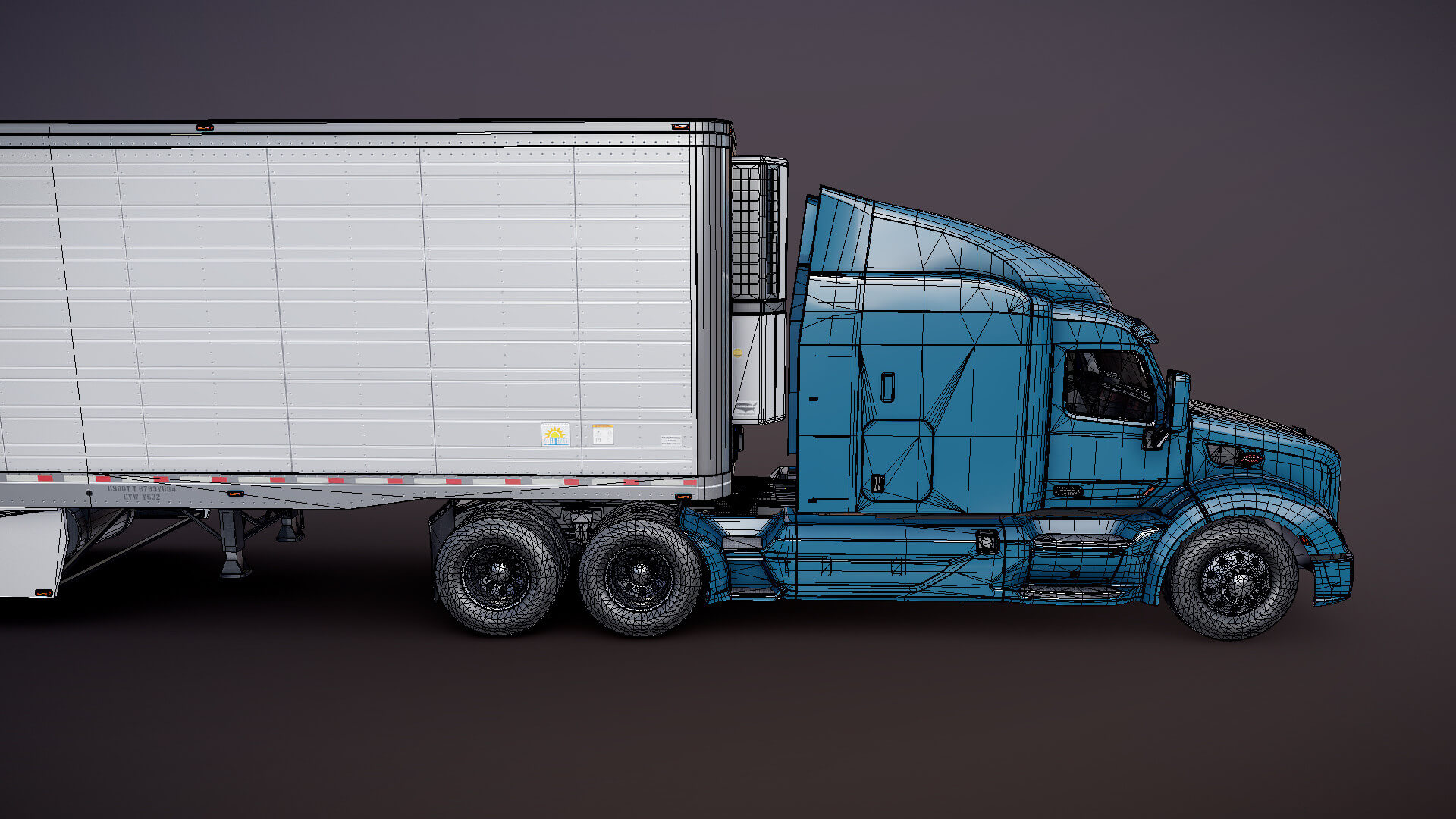 Peterbilt Refrigerated Trailer - 3D Model by Veaceslav Condraciuc