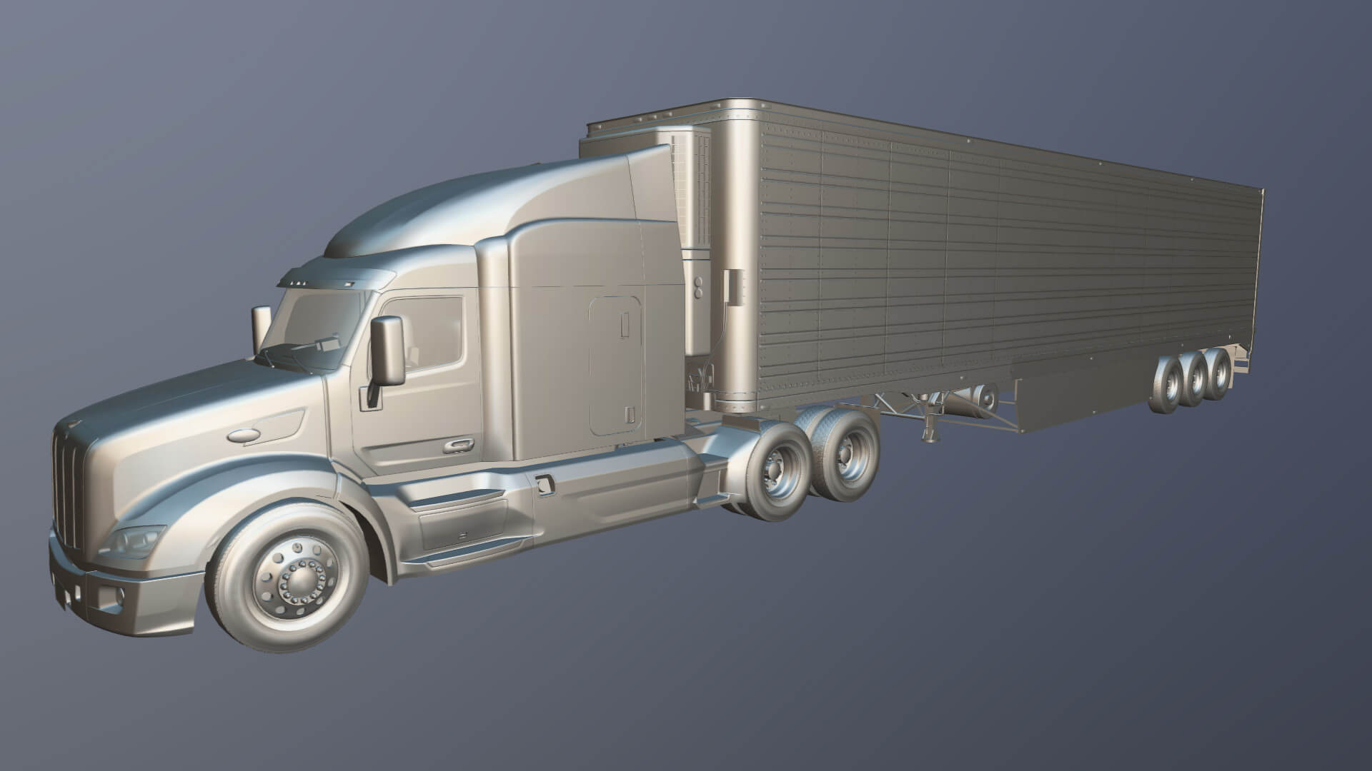 Peterbilt Refrigerated Trailer - 3D Model by Veaceslav Condraciuc