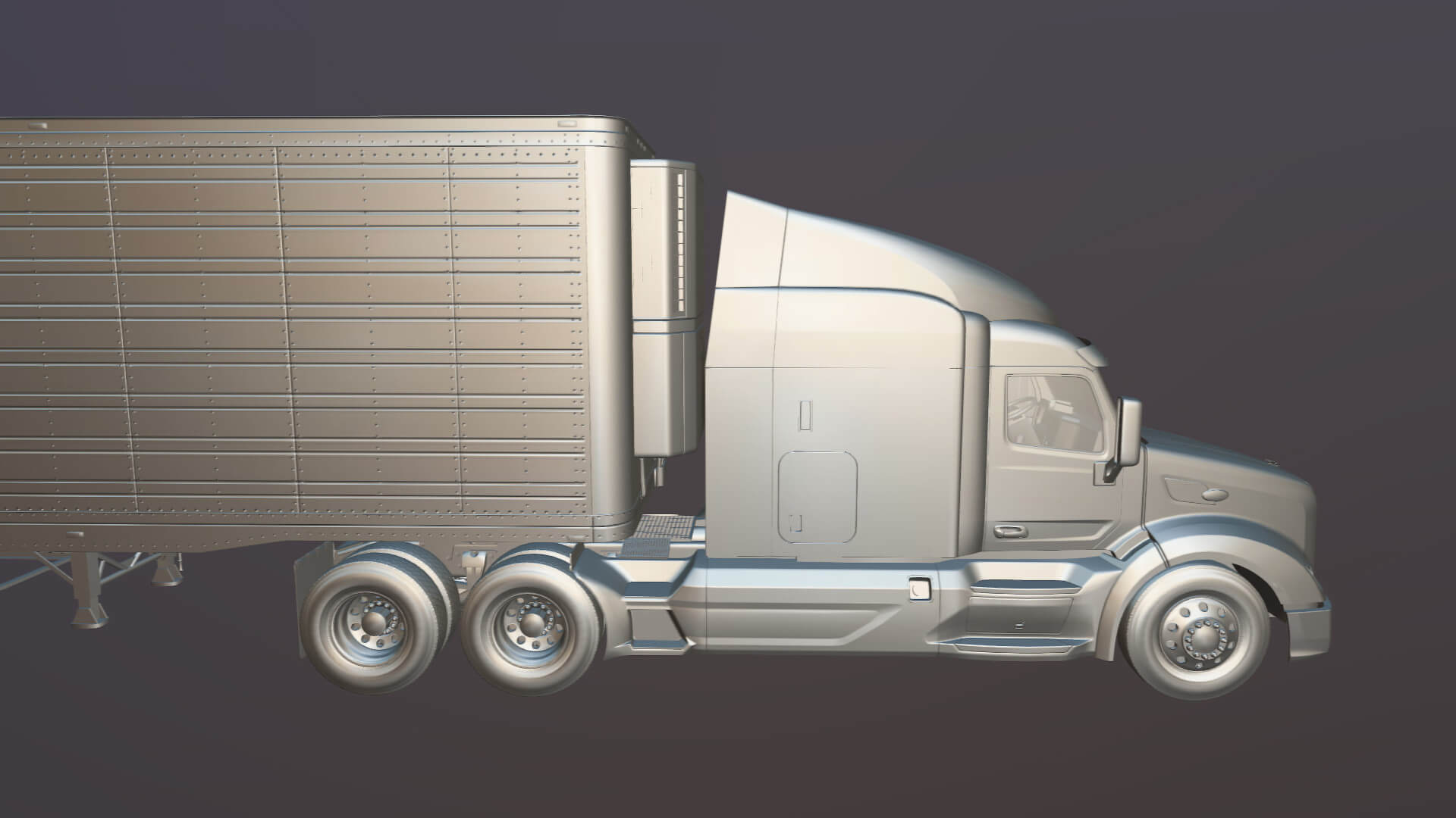 Peterbilt Refrigerated Trailer - 3D Model by Veaceslav Condraciuc