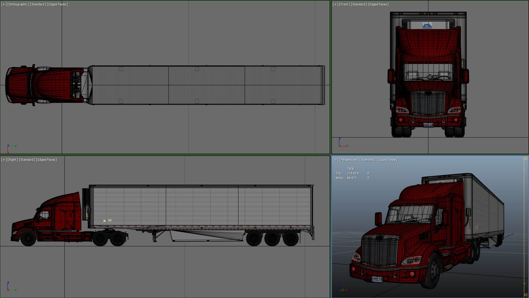 Peterbilt Refrigerated Trailer - 3D Model by Veaceslav Condraciuc