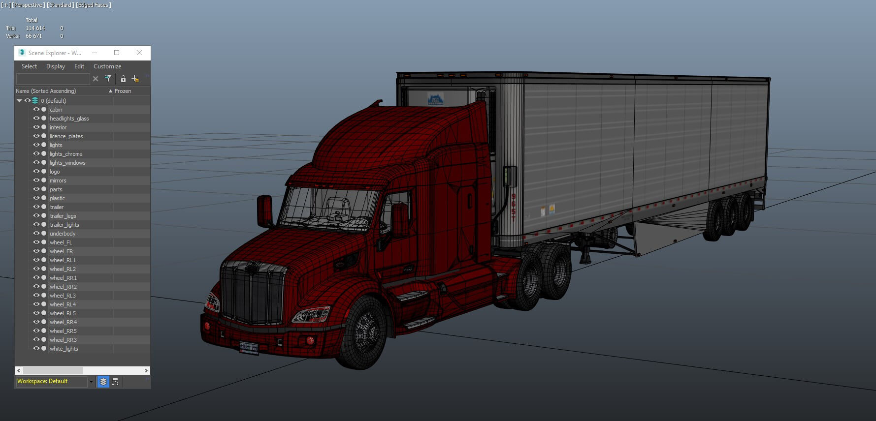 Peterbilt Refrigerated Trailer - 3D Model by Veaceslav Condraciuc