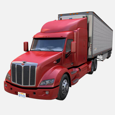 Peterbilt Refrigerated Trailer - 3D Model by Veaceslav Condraciuc