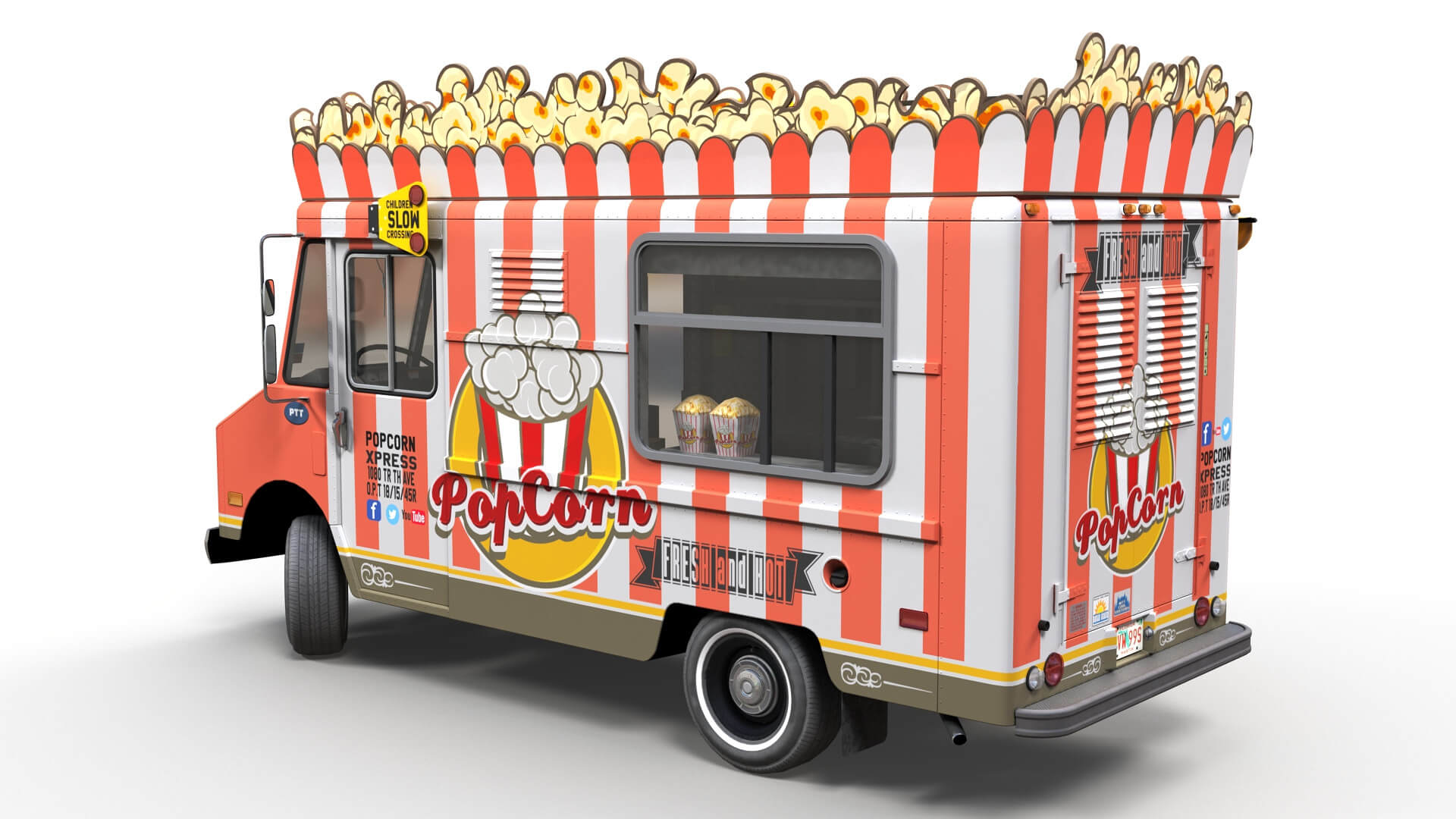 PopCorn Food Truck - 3D Model by Veaceslav Condraciuc