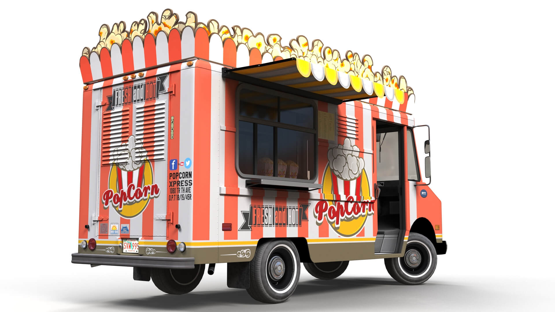 PopCorn Food Truck - 3D Model by Veaceslav Condraciuc