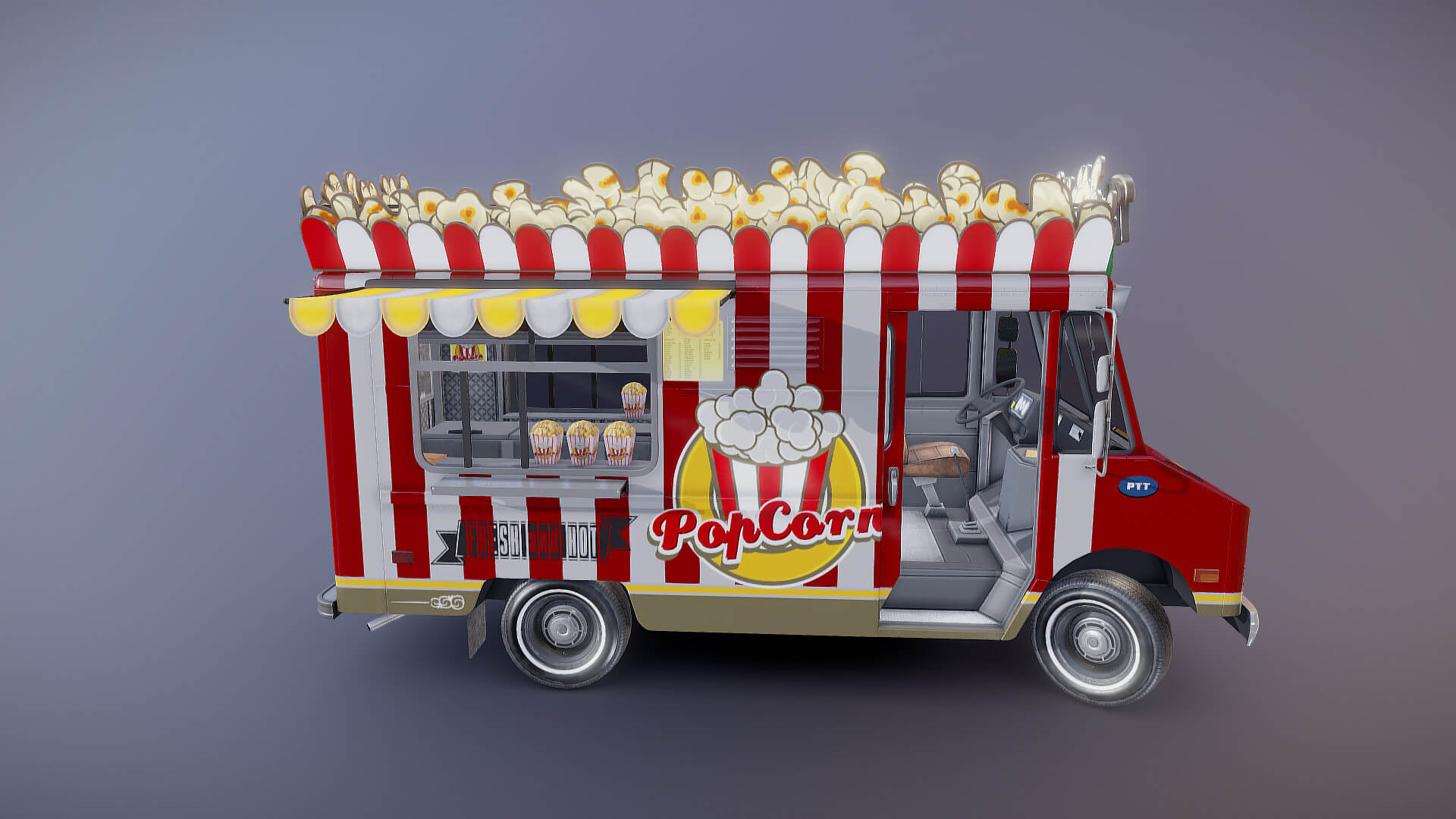 PopCorn Food Truck - 3D Model by Veaceslav Condraciuc