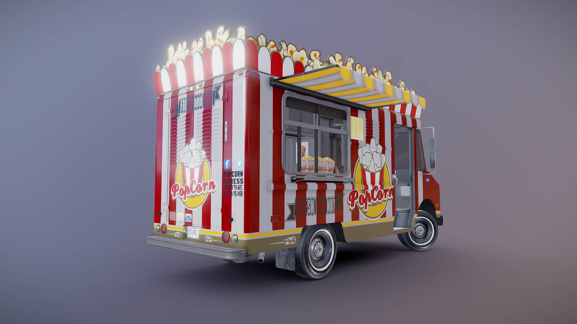 PopCorn Food Truck - 3D Model by Veaceslav Condraciuc