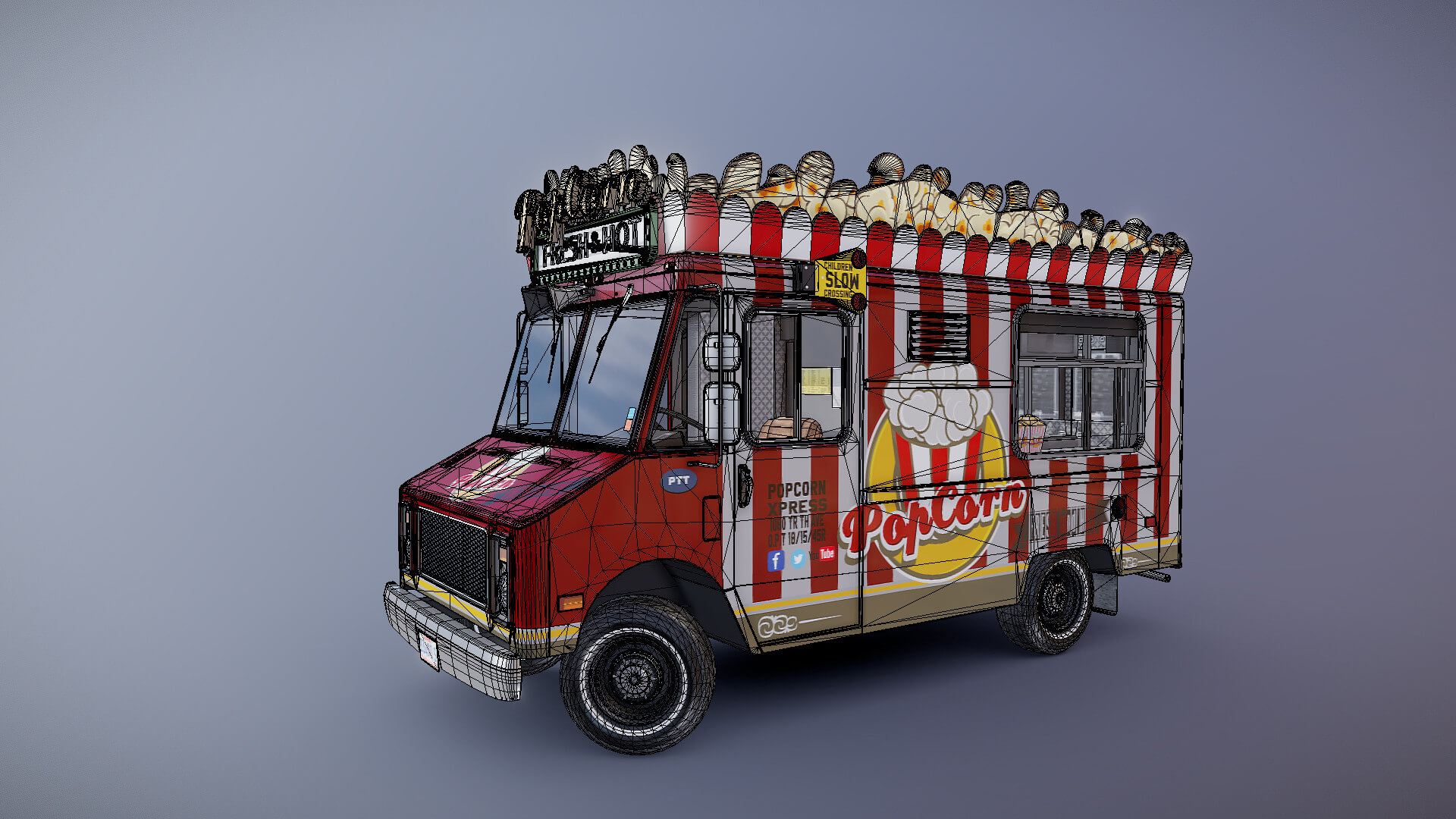 PopCorn Food Truck - 3D Model by Veaceslav Condraciuc