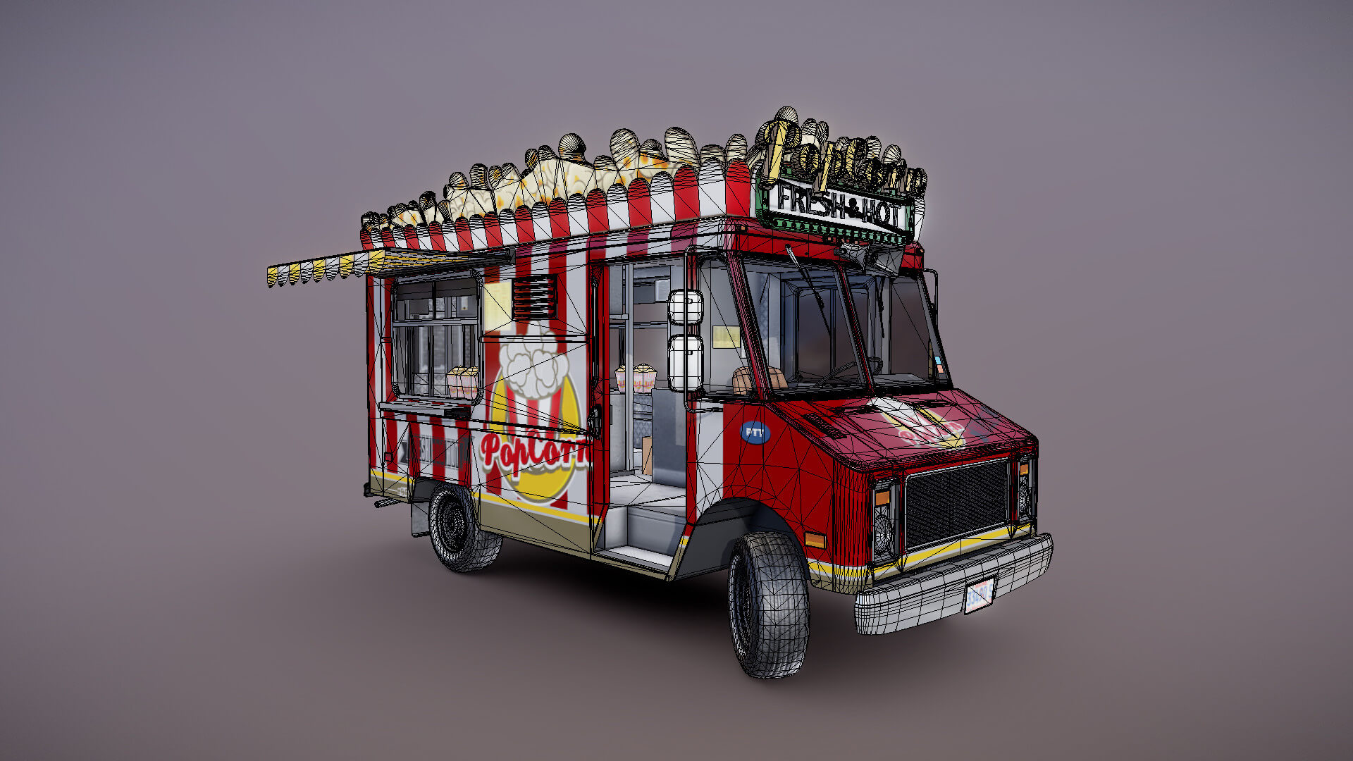 PopCorn Food Truck - 3D Model by Veaceslav Condraciuc
