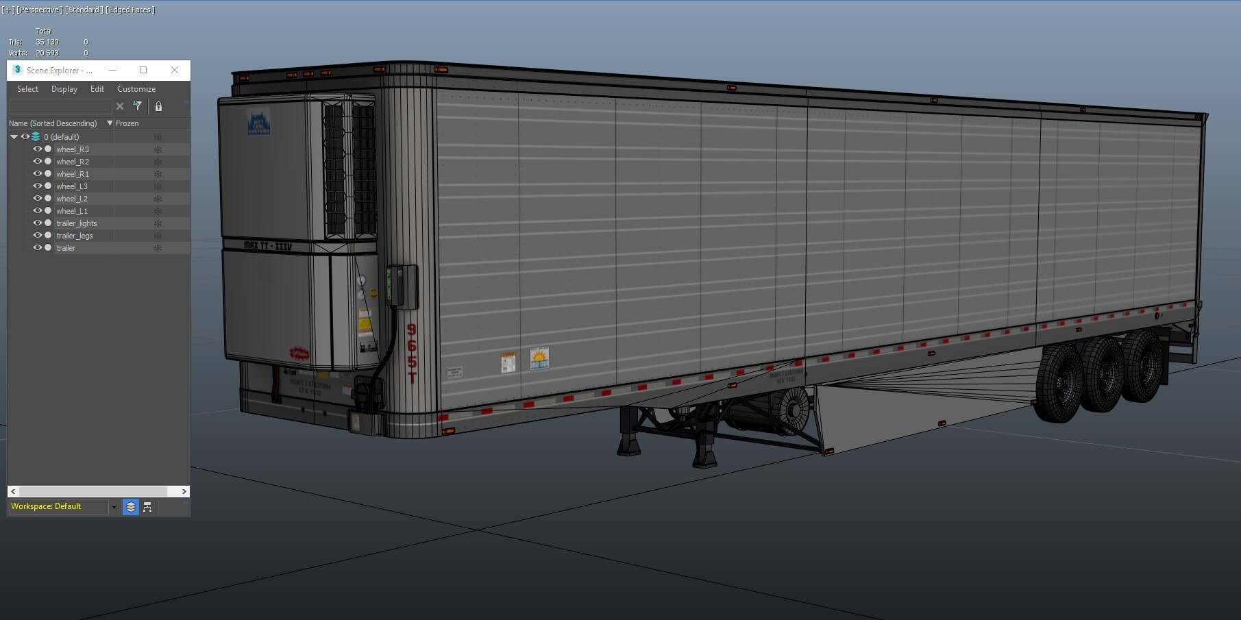 Refrigerated Trailer - 3D Model by Veaceslav Condraciuc