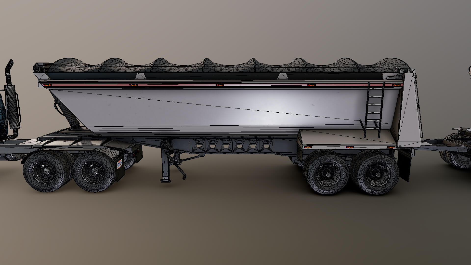 Superliner Dump Trailer Semitruck - 3D Model by Veaceslav Condraciuc