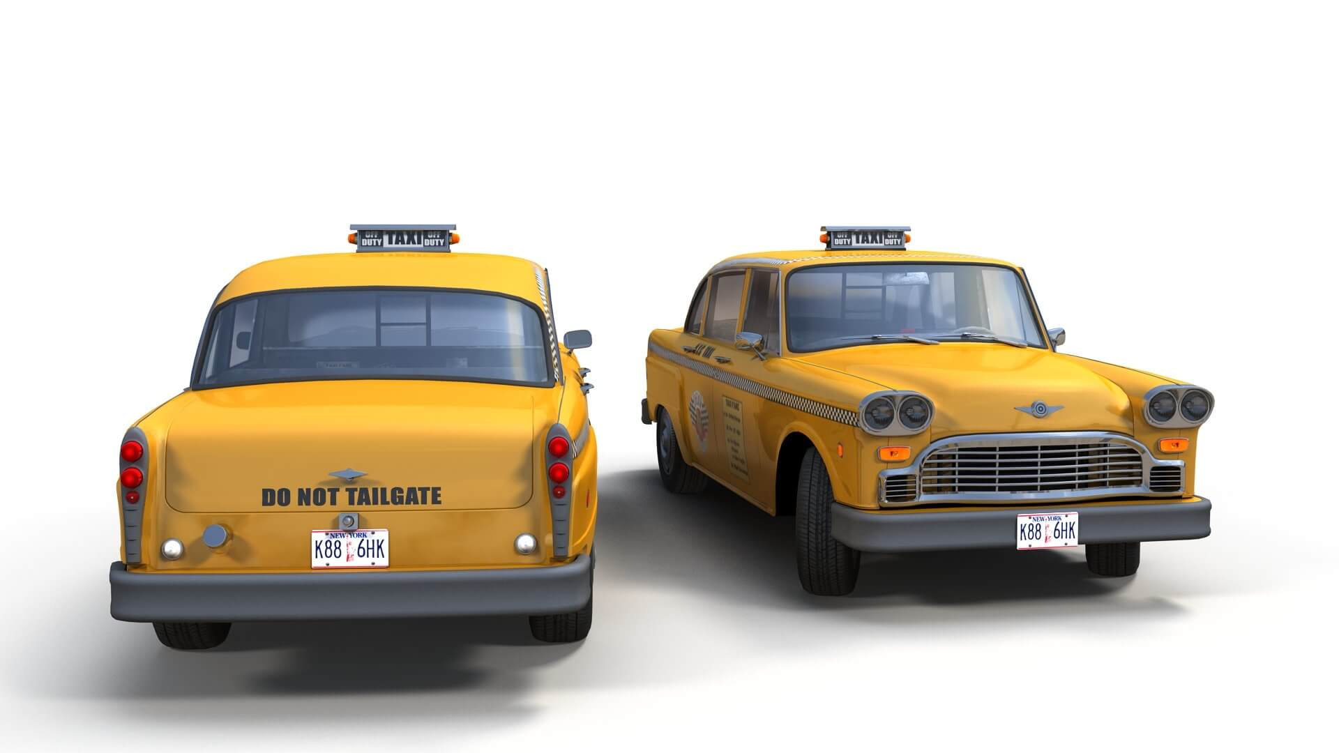 Taxi Vintage Yellow Cab - 3D Model by Veaceslav Condraciuc