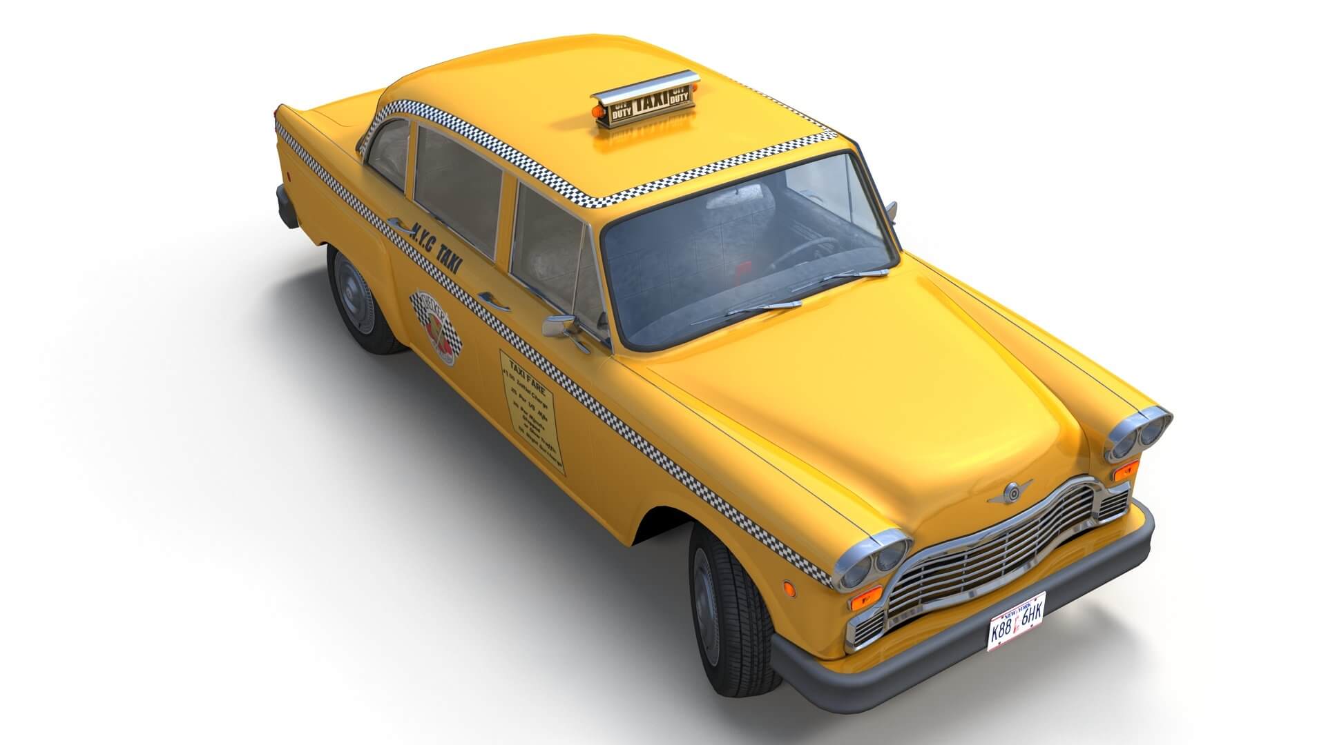 Taxi Vintage Yellow Cab - 3D Model by Veaceslav Condraciuc
